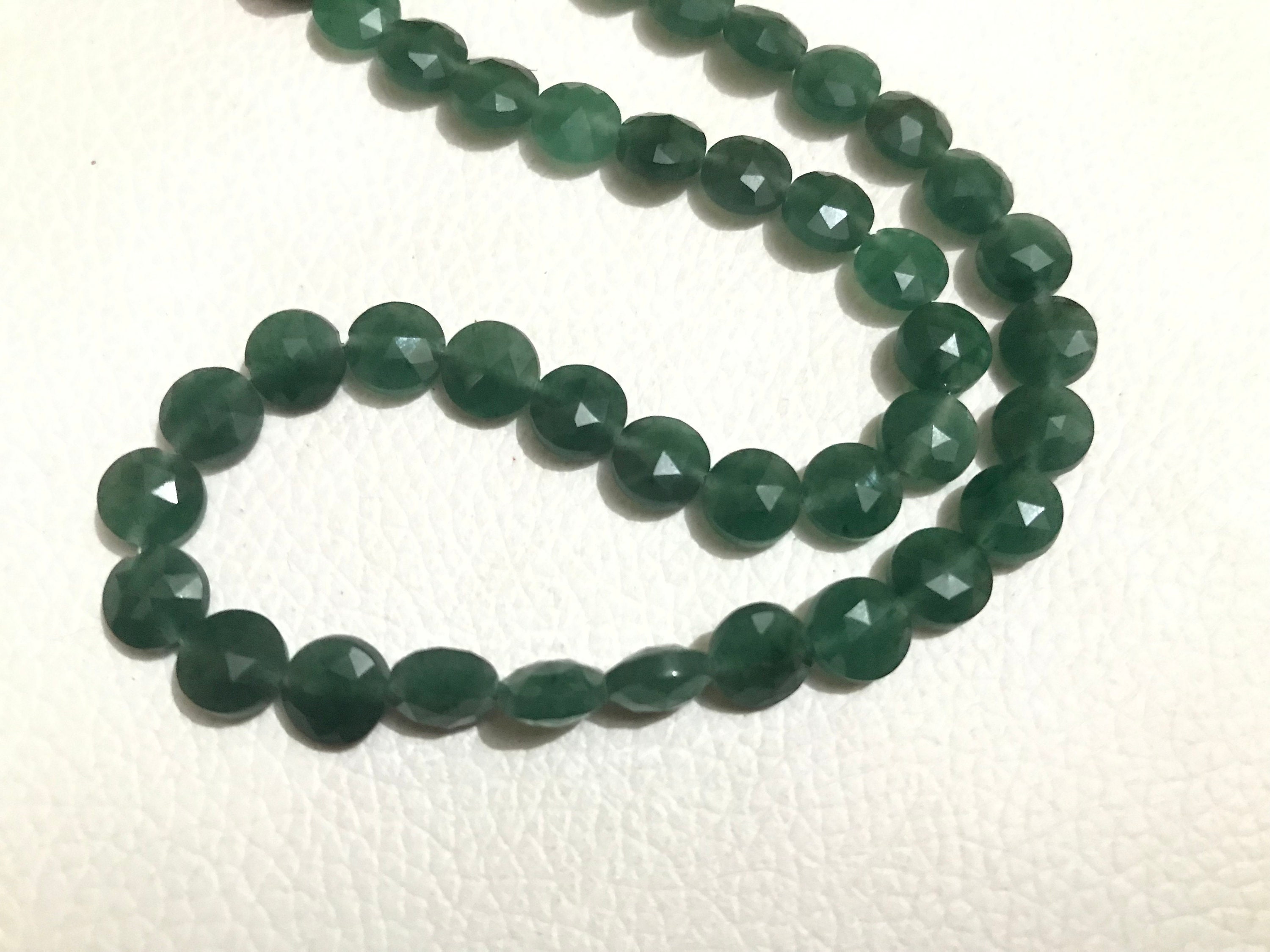 AAA Grade Green JADE Coine Shape Round Briolette Beads Size | Etsy