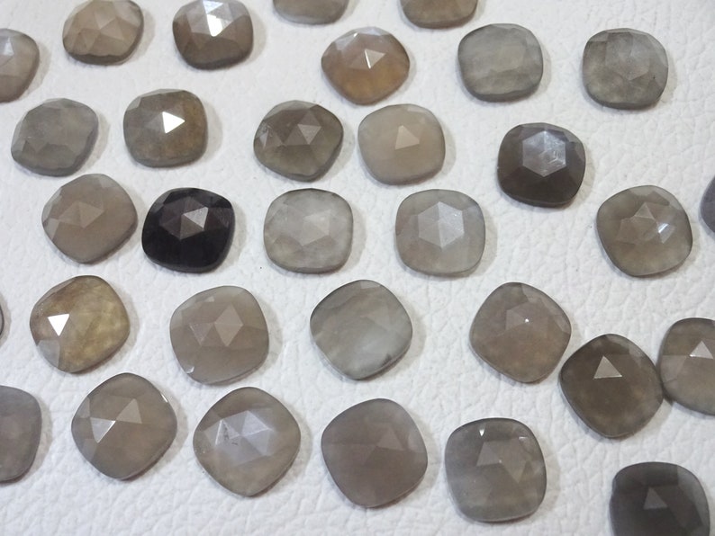 AAA Quality GREY MOONSTONE Faceted Rounded Square cabochon 6 | Etsy