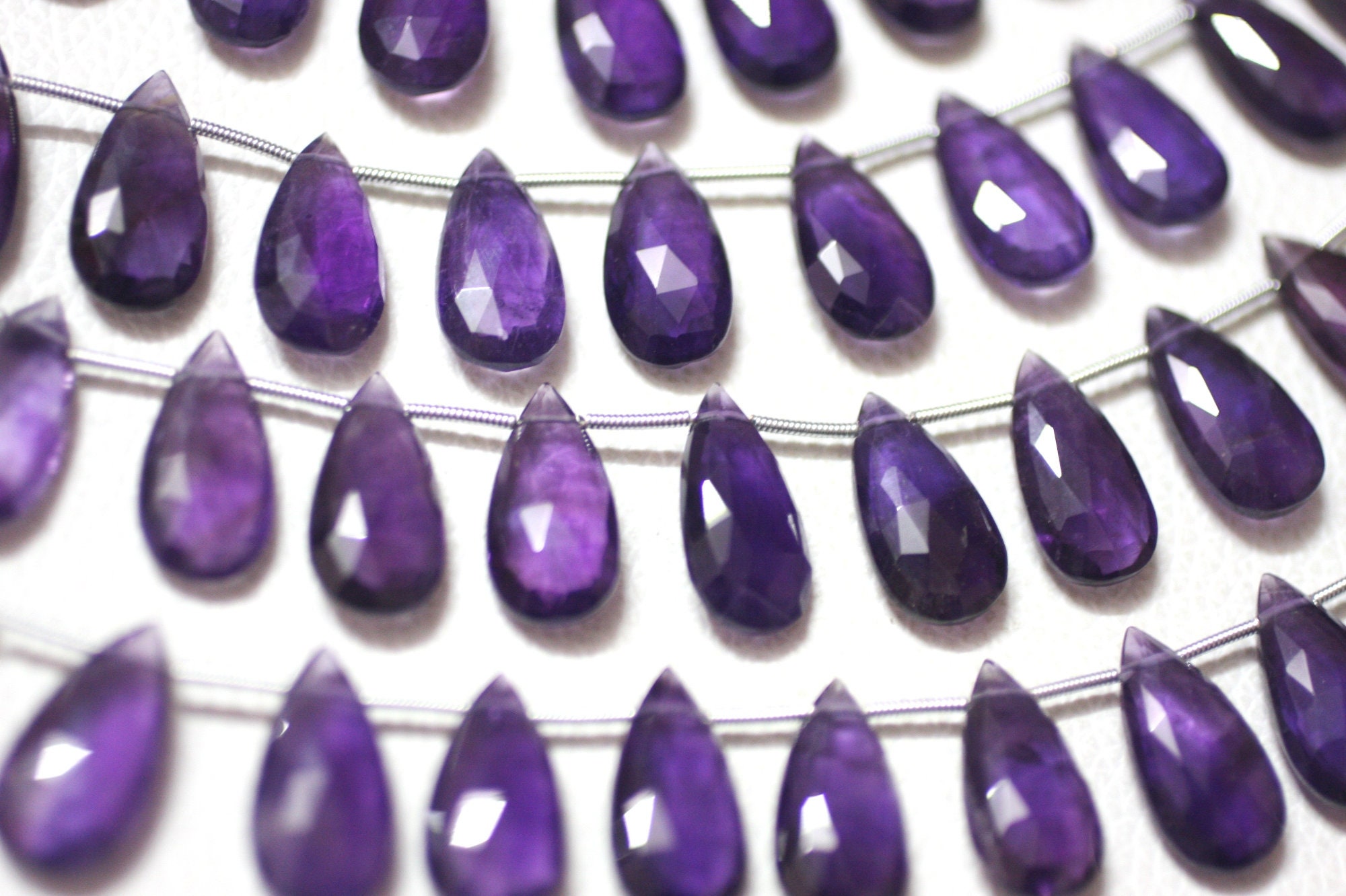 AAA Grade AMETHYST Faceted Pear Shape Briolette Size 1020 | Etsy