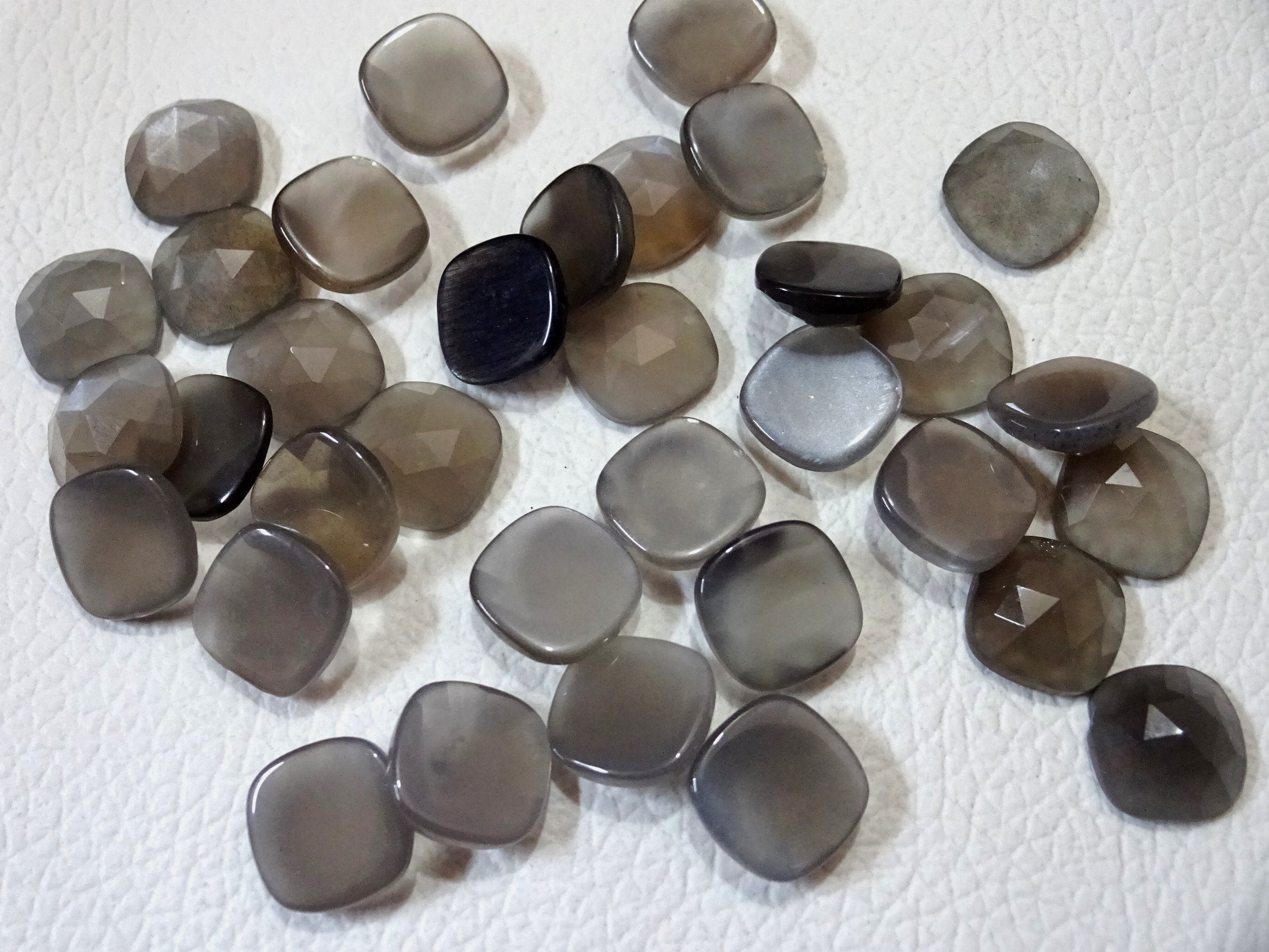 AAA Quality GREY MOONSTONE Faceted Rounded Square cabochon 6 | Etsy