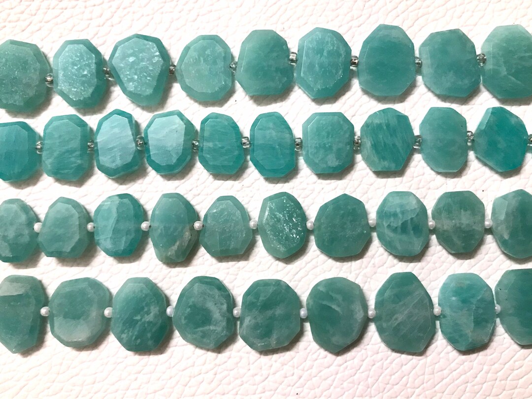 AAA Grade AMAZONITE Step Cut Flat Nuggets, Step Cut Flat Octagon Nugget ...
