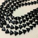 AAA Grade BLACK ONYX Step Cut Faceted Triangle Shape Briolette Beads ...