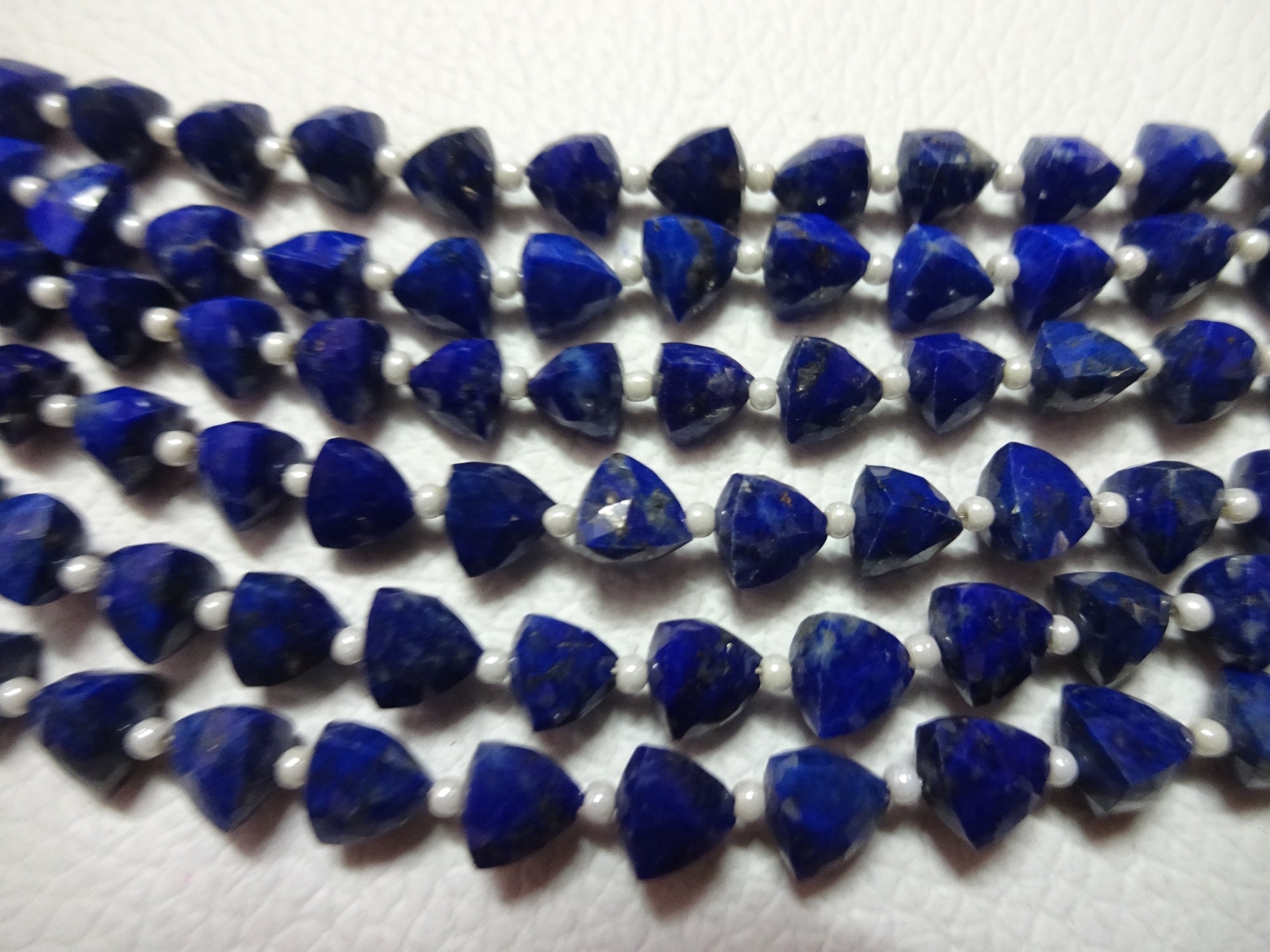 AAA Grade LAPIS LAZULI Faceted Briolette Trillion | Etsy