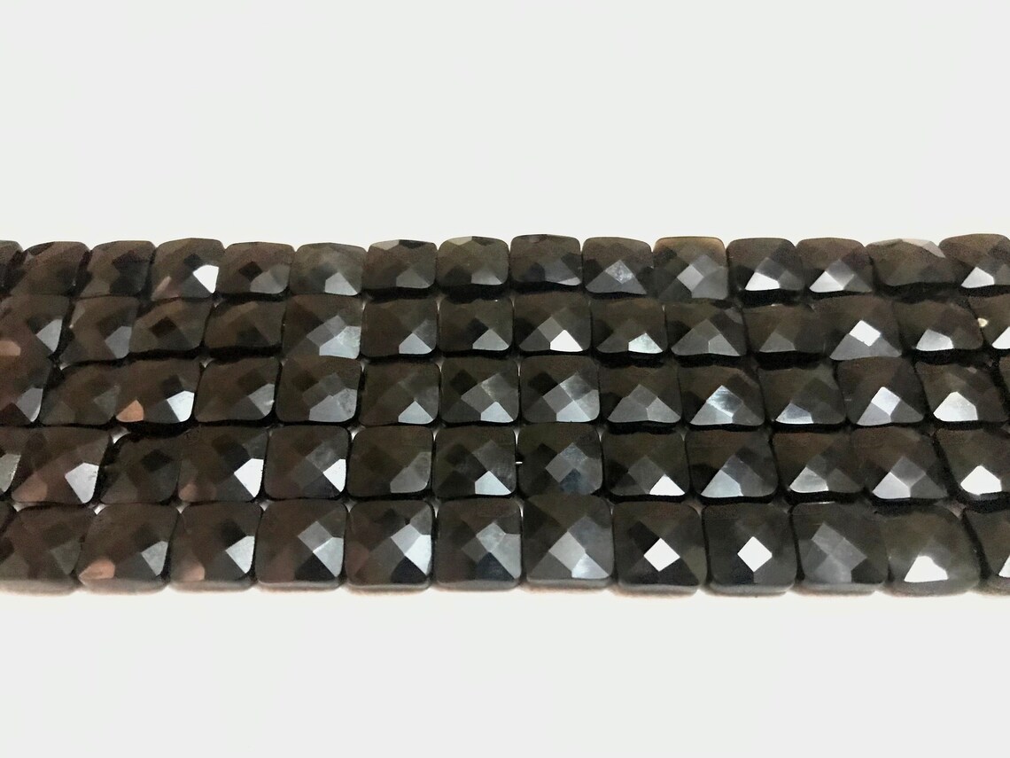 AAA Grade BLACK Obsidian Faceted Square Shape Briolette Beads - Etsy