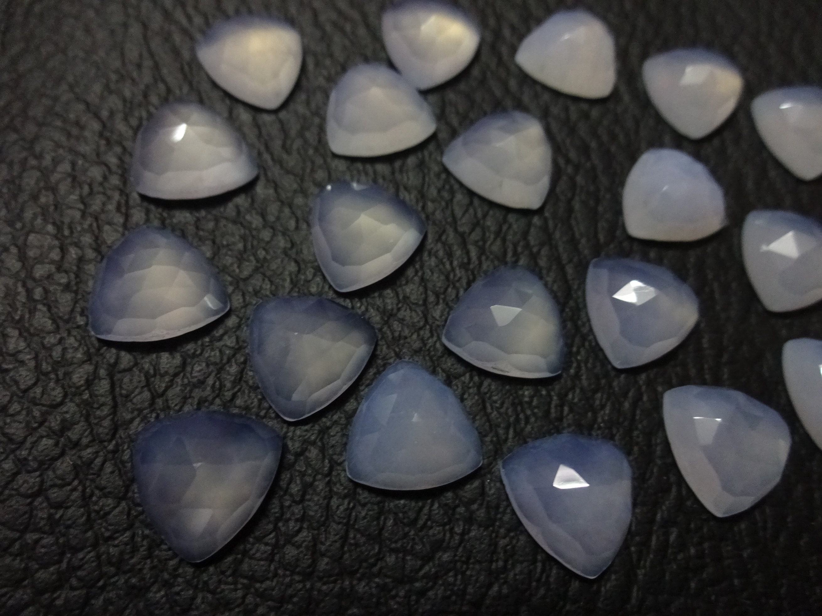 10 Pieces AAA Quality Natural Chalcedony Faceted Trillian Cut - Etsy