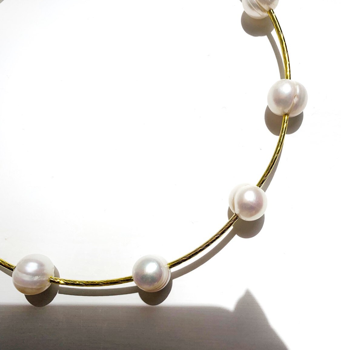 Large Pearl Statement Choker Necklace With Genuine White Etsy Uk