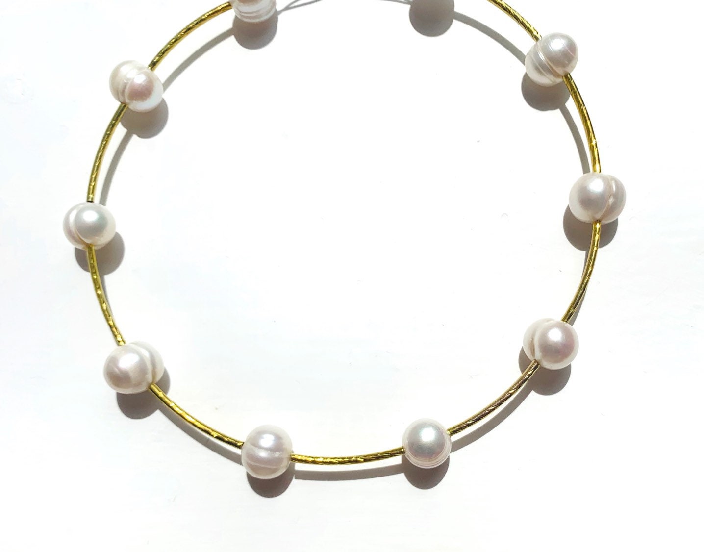 Large Pearl Statement Choker Necklace With Genuine White Etsy Uk