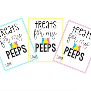 Treats for My Peeps Tag Printable Easter Tags Easter Gift Tags Peeps ...