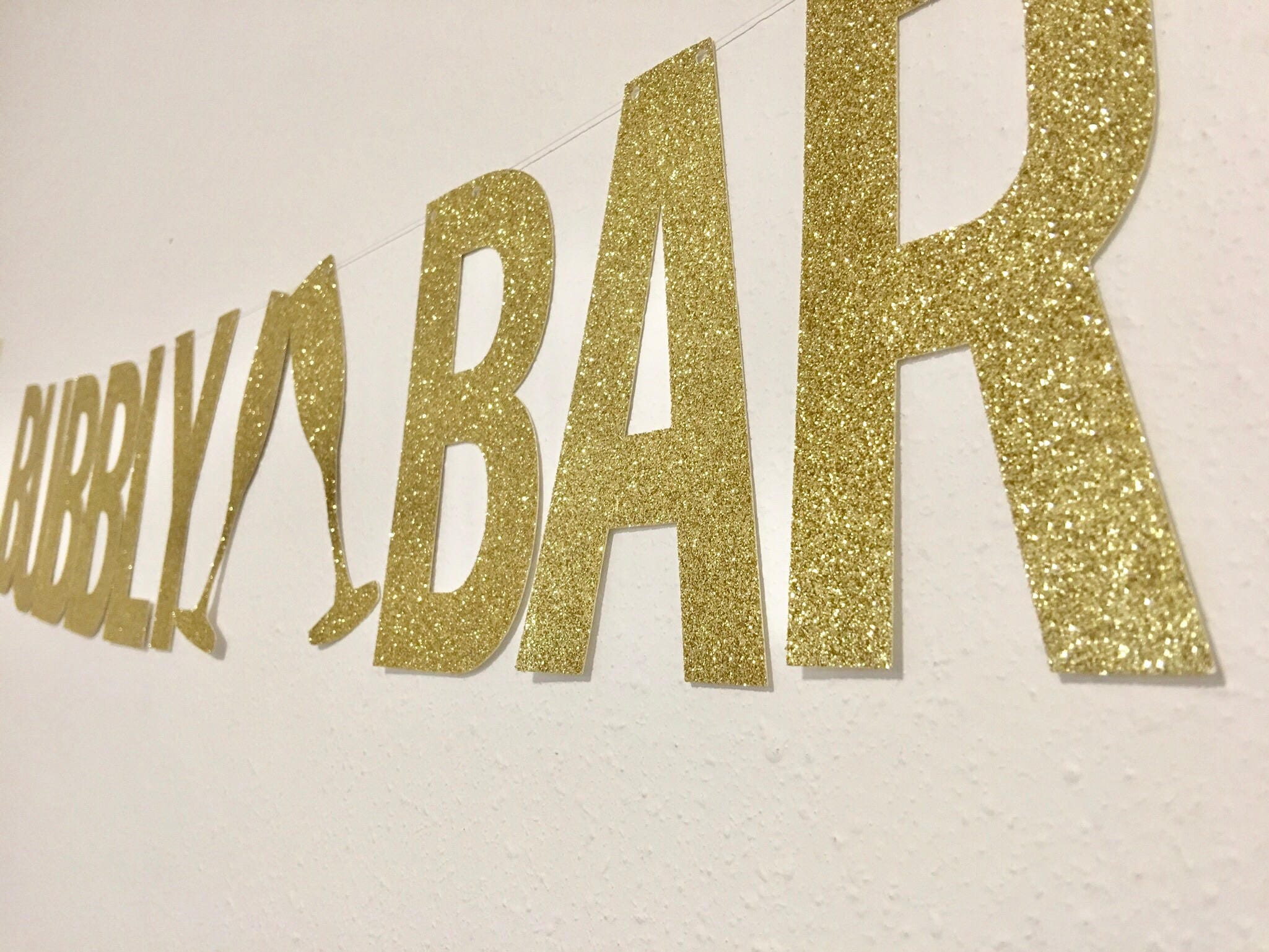 Bubbly Bar Banner Bubbly Bar Glitter Banner Bachelorette | Etsy