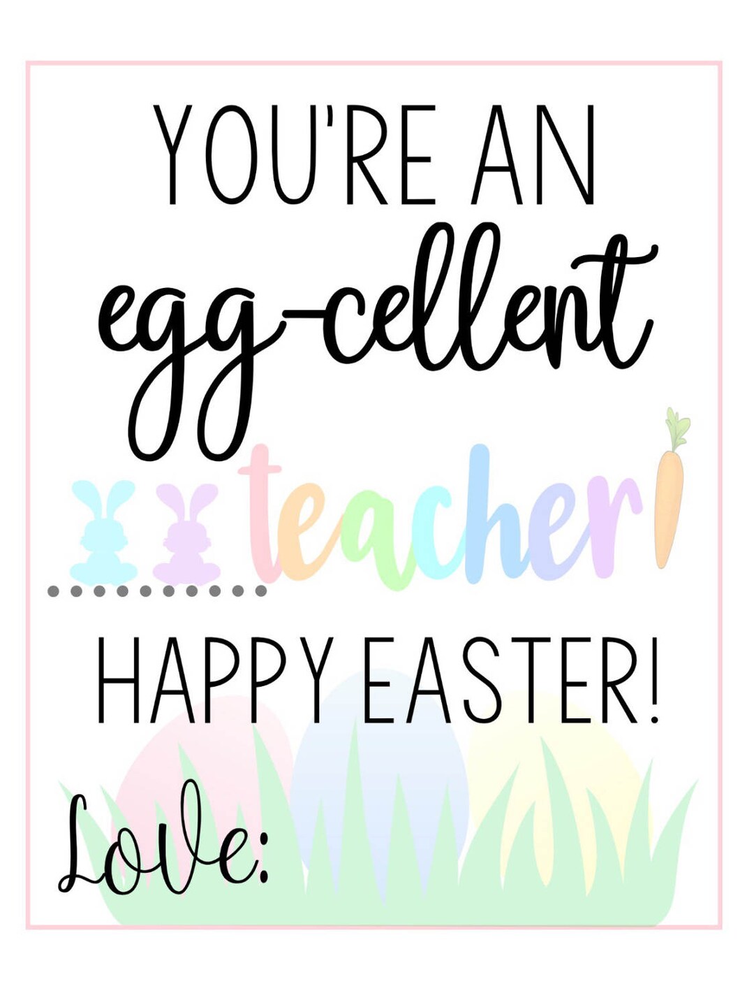 Easter Tags Easter Gift Tags Easter Printable Tags Egg-cellent Teacher ...