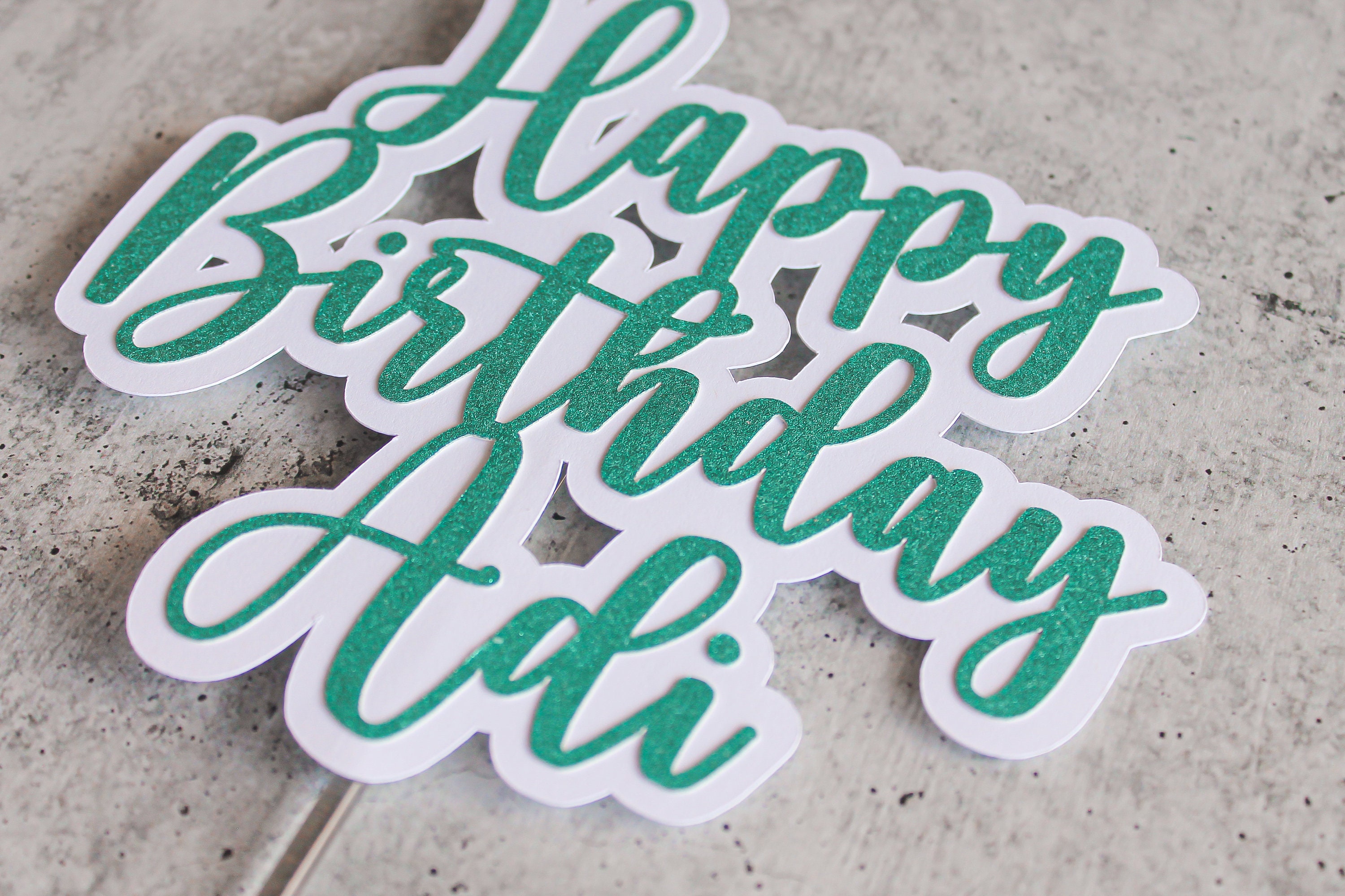 Personalized Cake Topper Personalized Happy Birthday Cake | Etsy