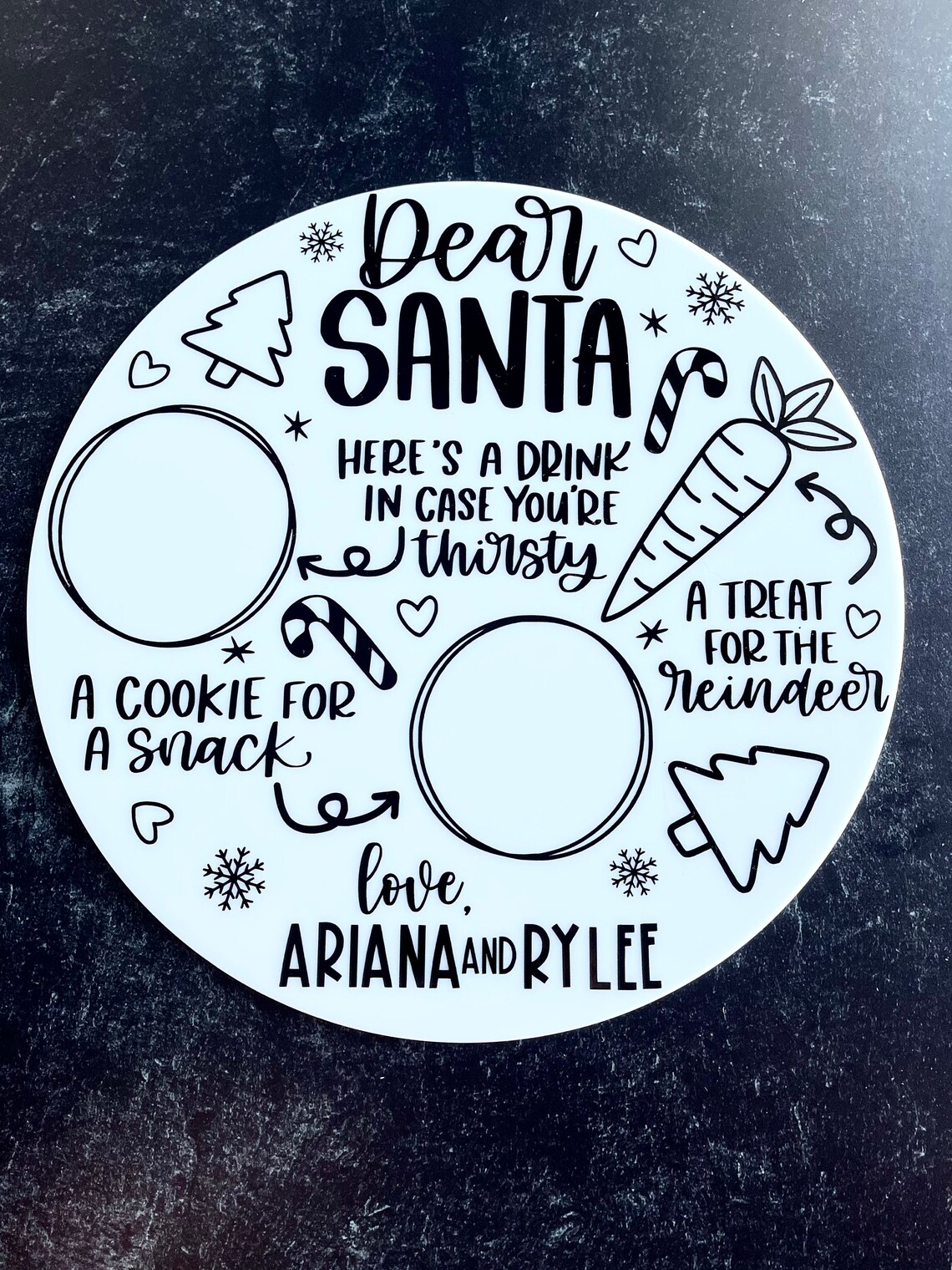 Santa Plate Personalized Santa Plate Santa Tray Milk and - Etsy