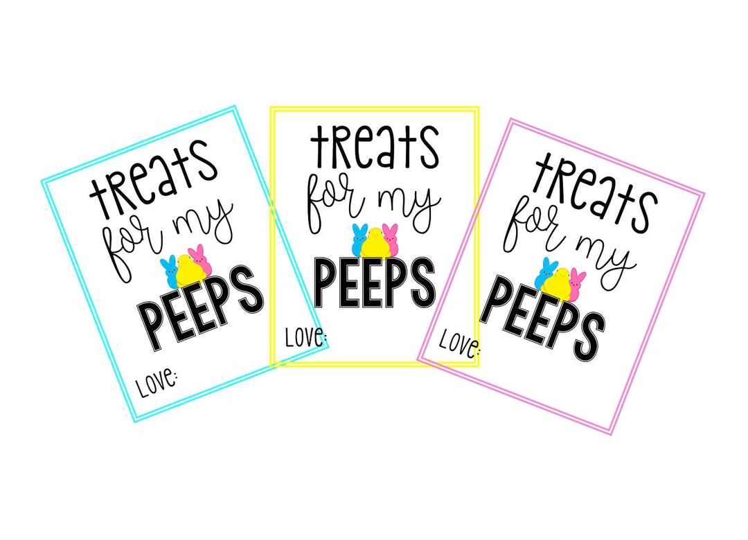 Treats for My Peeps Tag Printable Easter Tags Easter Gift Tags Peeps ...