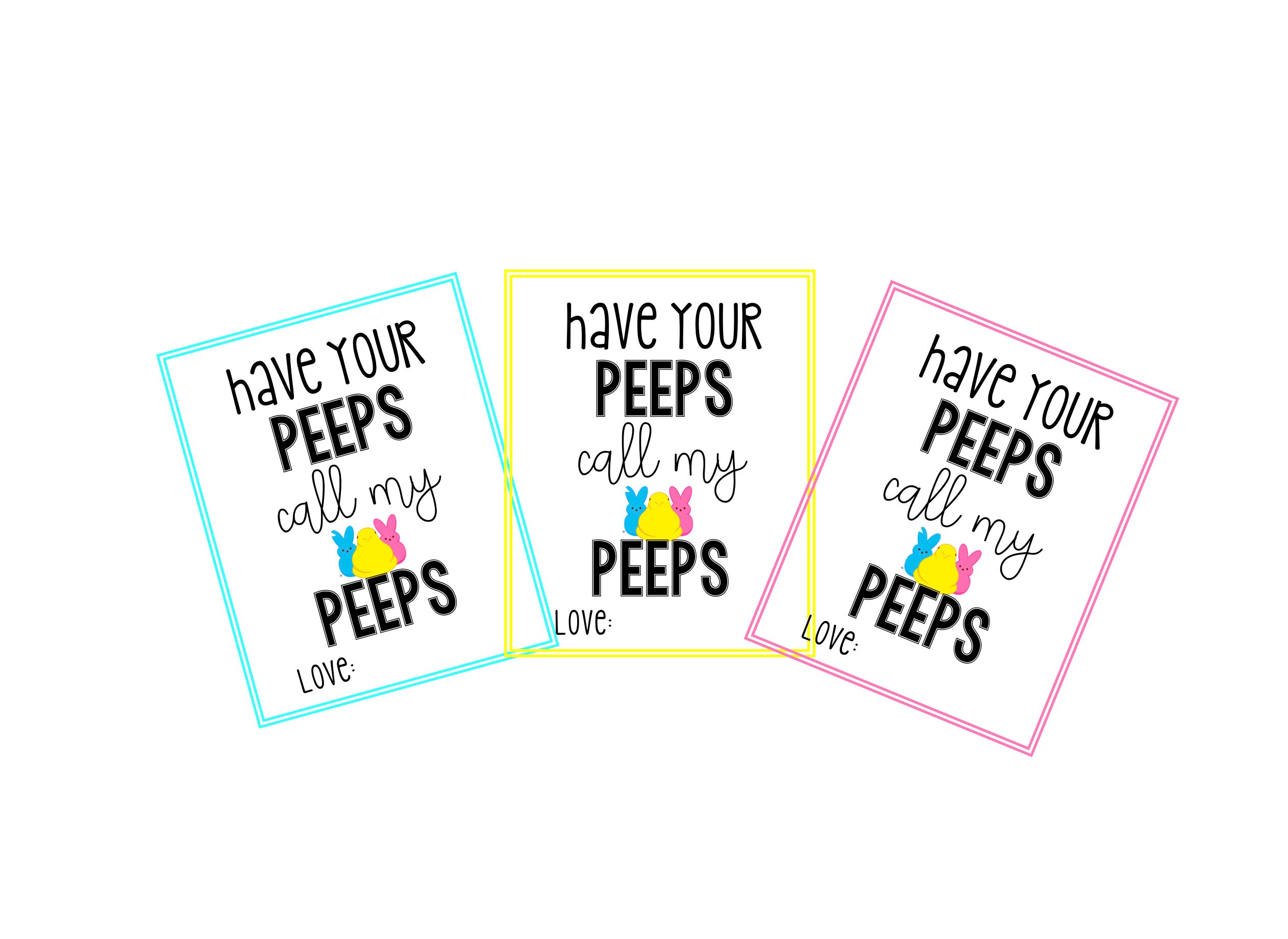 Have Your Peeps Call My Peeps Tag Printable Easter Tags | Etsy