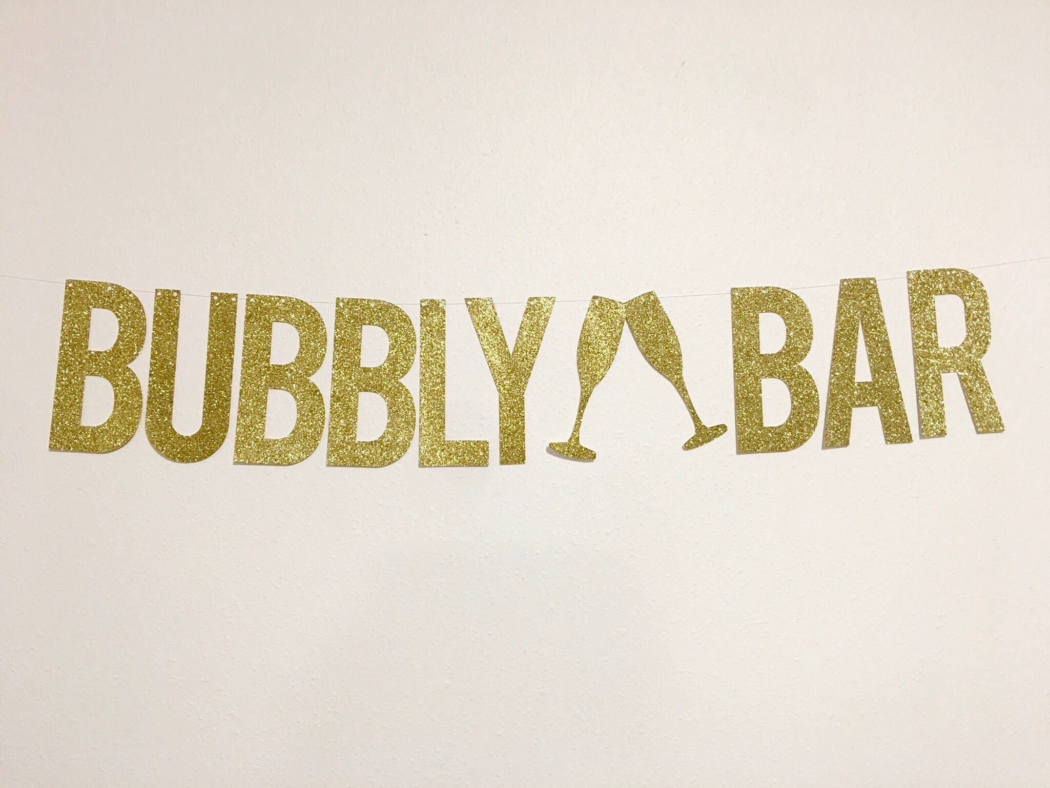 Bubbly Bar Banner Bubbly Bar Glitter Banner Bachelorette | Etsy