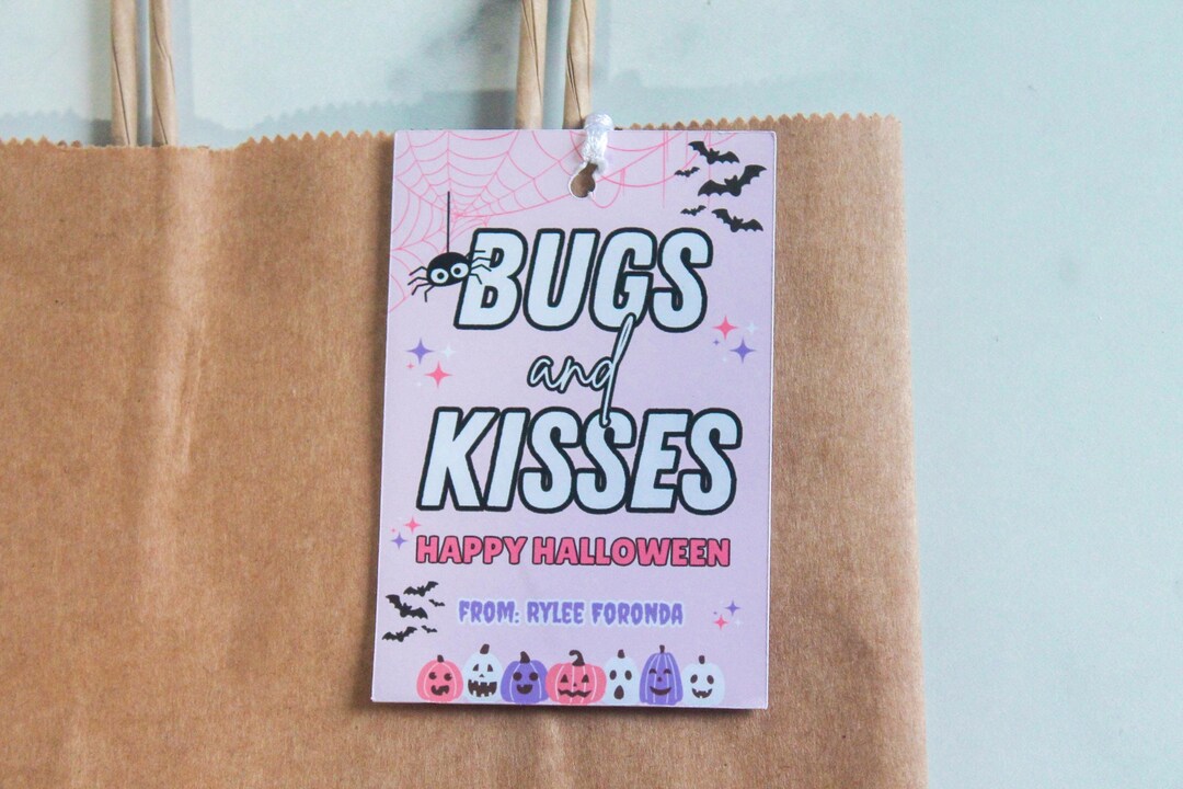 Bugs and Kisses Bugs and Kisses Tag Editable Halloween Tags Printable ...