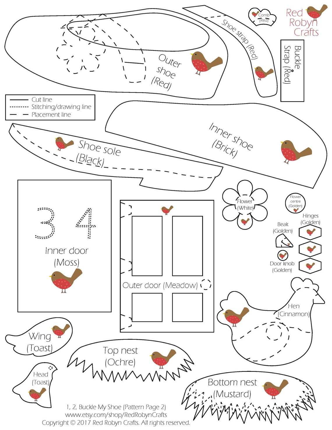 1, 2, Buckle My Shoe Felt Book Pattern PDF - Etsy