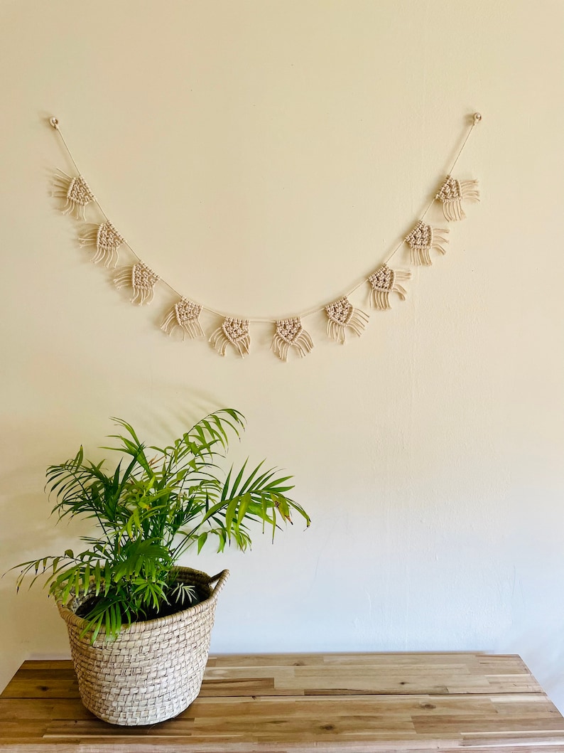 Macrame Garland Macrame Banner Boho Bunting Holiday - Etsy