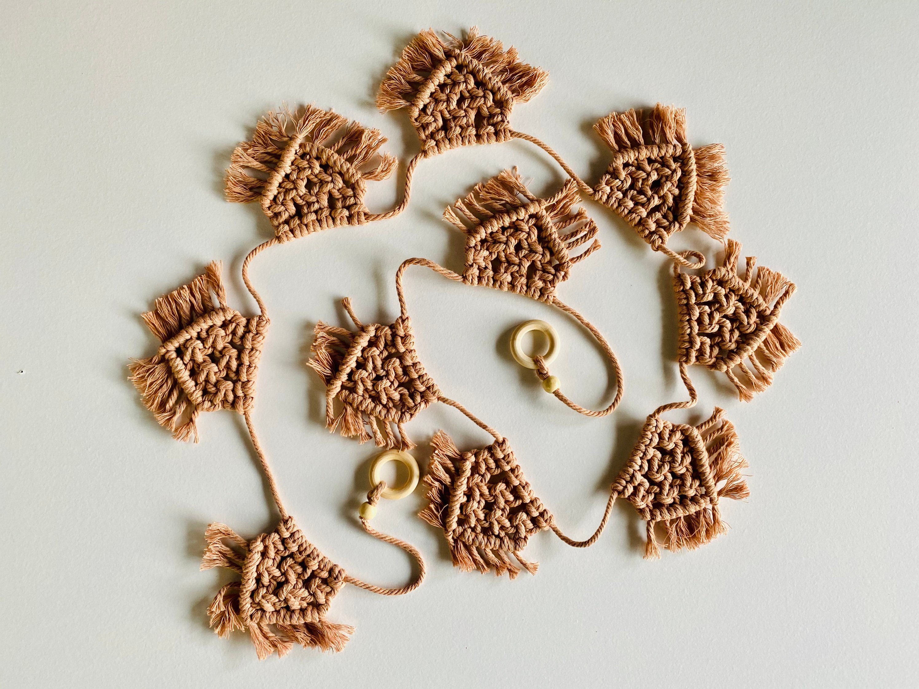 Macrame Garland | Macrame Banner | Boho Bunting | Holiday Decor ...