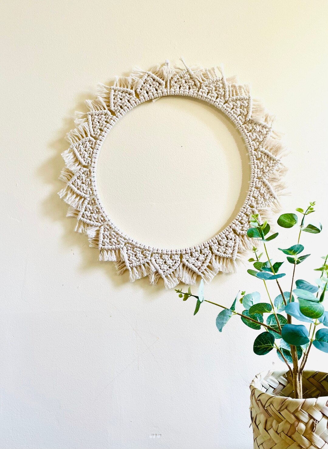 Macrame Wreath Holiday Decor Mandala Wreath Handmade Boho Wreath Woven ...