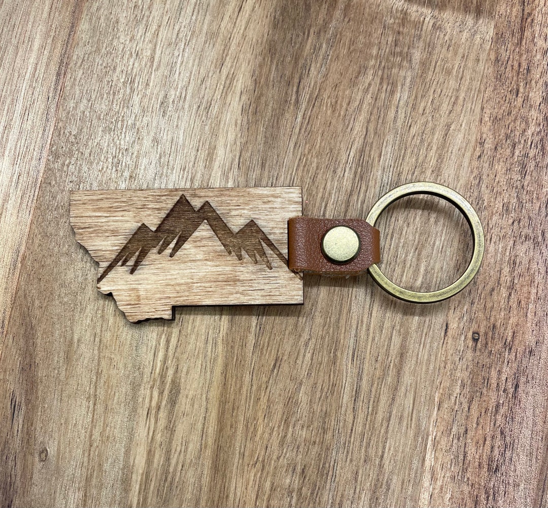 Montana Mountain Keychain | Montana Keychain Gift | Made in Montana ...
