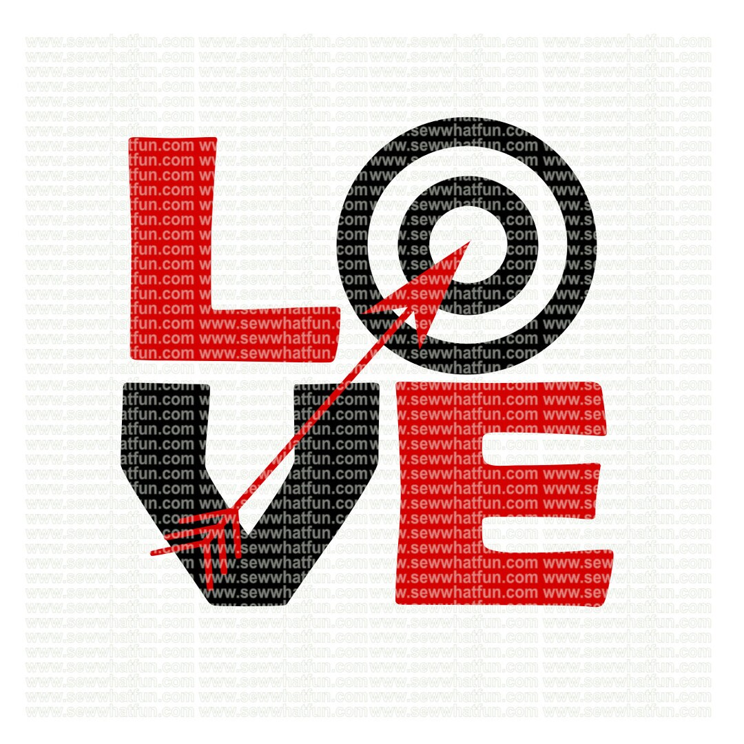 LOVE With Target SVG, Cutting File, Arrows, Vinyl File, Svg, Valentines ...
