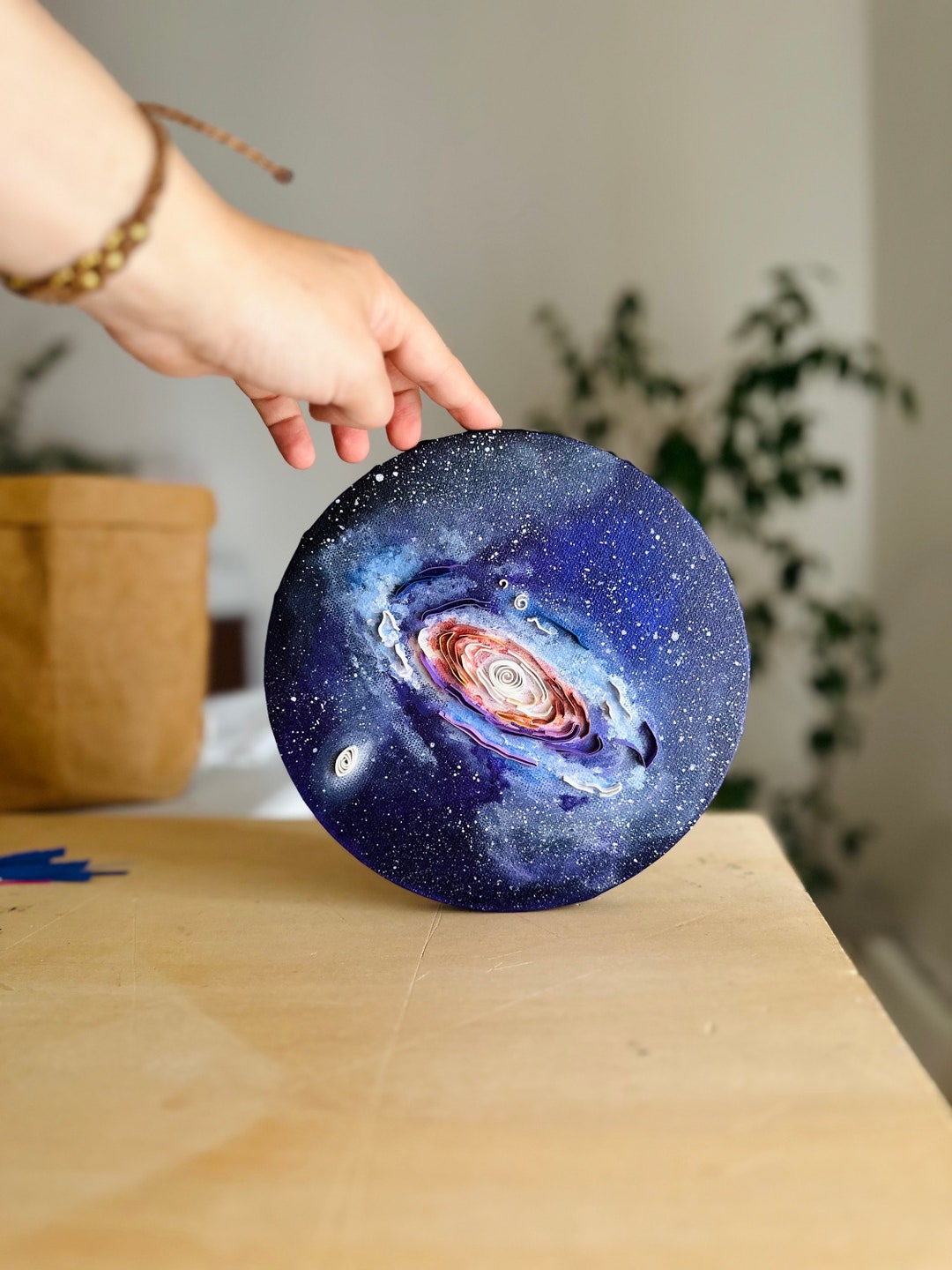 Andromeda Galaxy Canvas, Hand-painted Painting, Painting on Canvas, 3D Quilling Art, Starry Sky ...