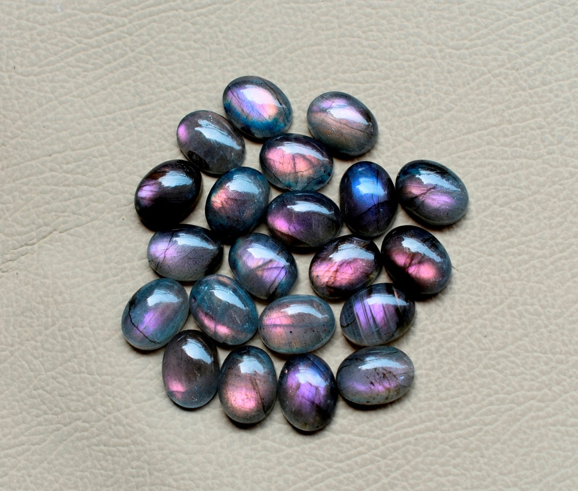 10 Pcs 12x16mm Rare Purple Labradorite Cabochon 100% Natural | Etsy