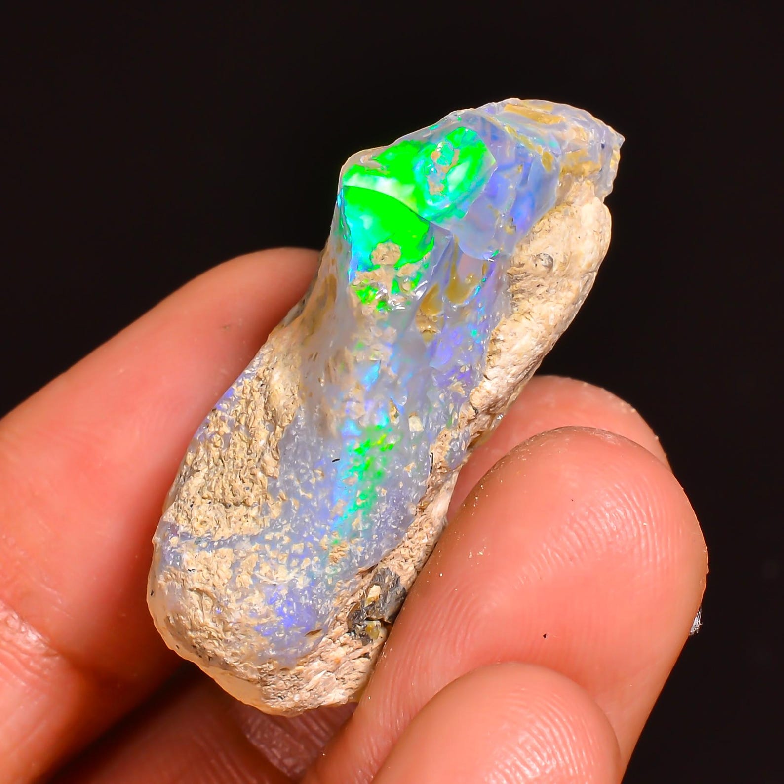 Ethiopian Welo Opal Rough Gemstone: Flashy Fire Crystal, 32 Ct - Etsy