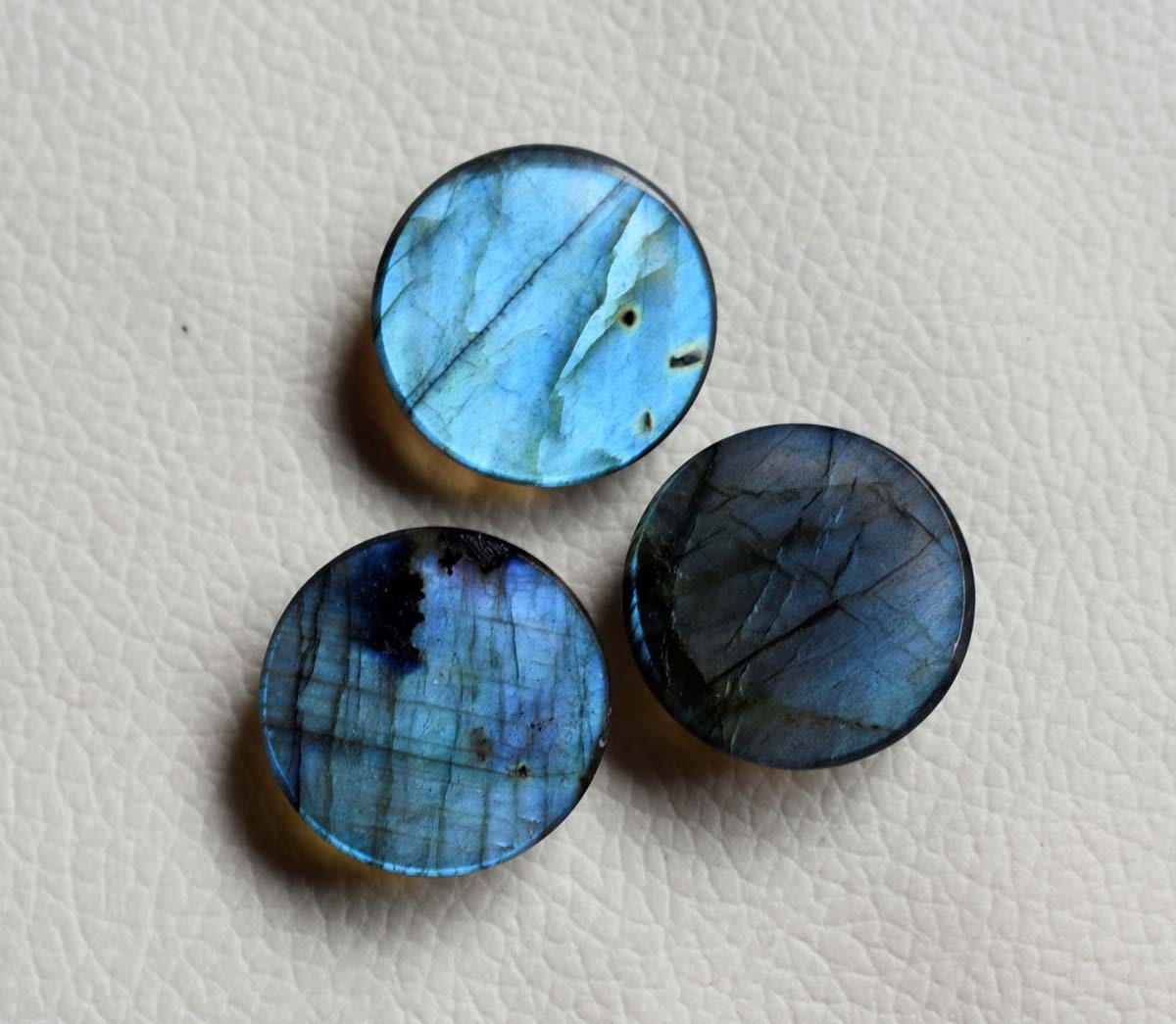 2 Pcs 23mm Rose Cut Labradorite Cabochon Round Sky Blue | Etsy