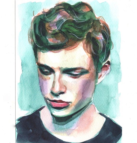 Watercolor Face Male