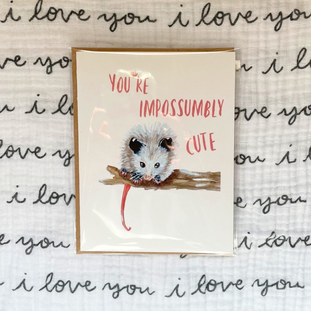 Youre Impossumbly Cute Funny Possum Valentines Card | Etsy