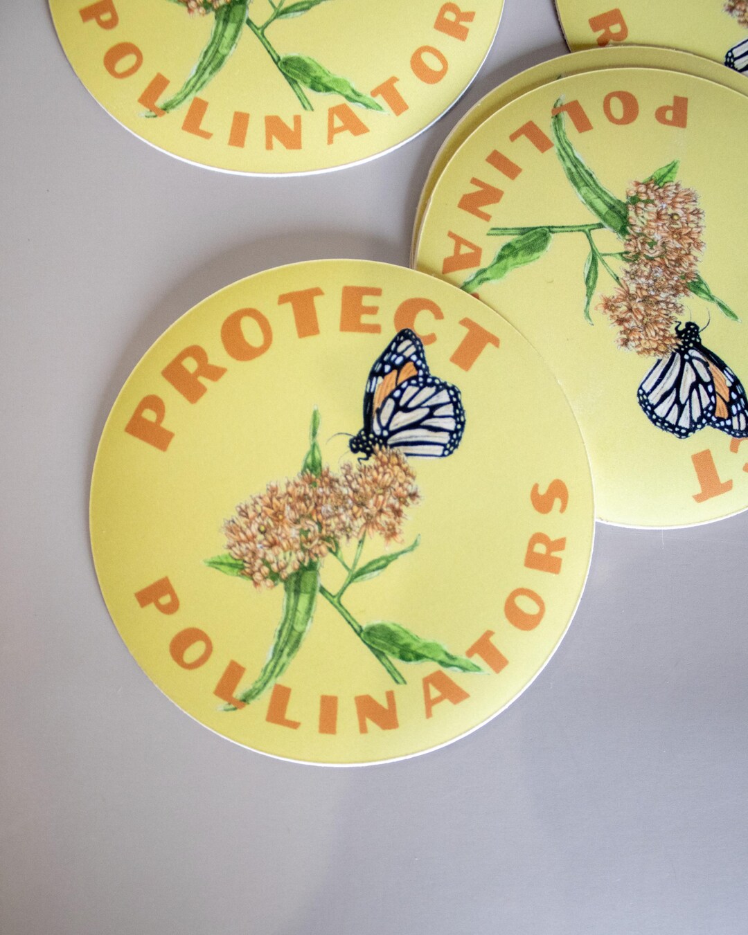 Protect Pollinators Sticker: Monarch and Milkweed Sticker - Etsy
