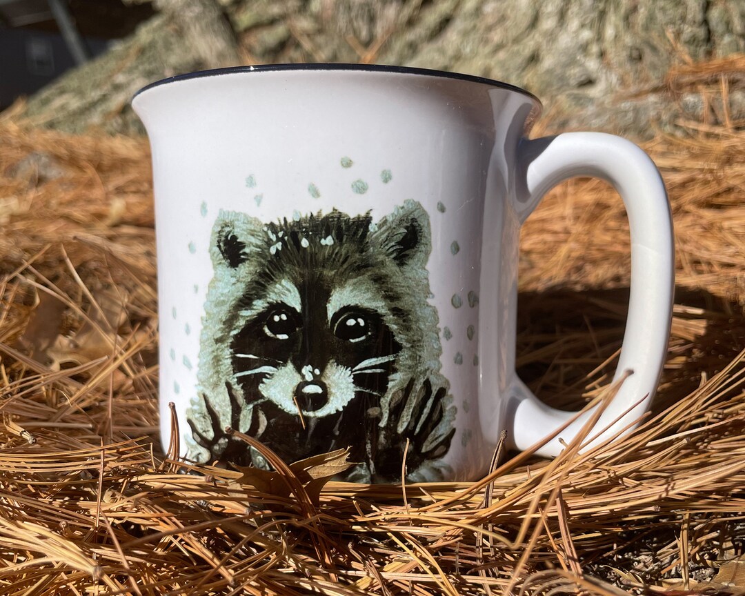 Cute 13 Oz Raccoon in Snow Mug Camping Mug Microwave Safe - Etsy