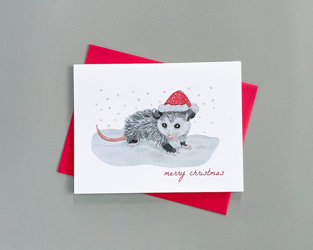 Cute Possum Christmas Card | Funny Christmas Card | Holiday Card for ...
