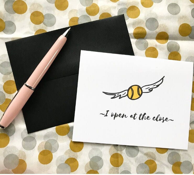 Golden snitch I Open at the Close graduation card | Etsy