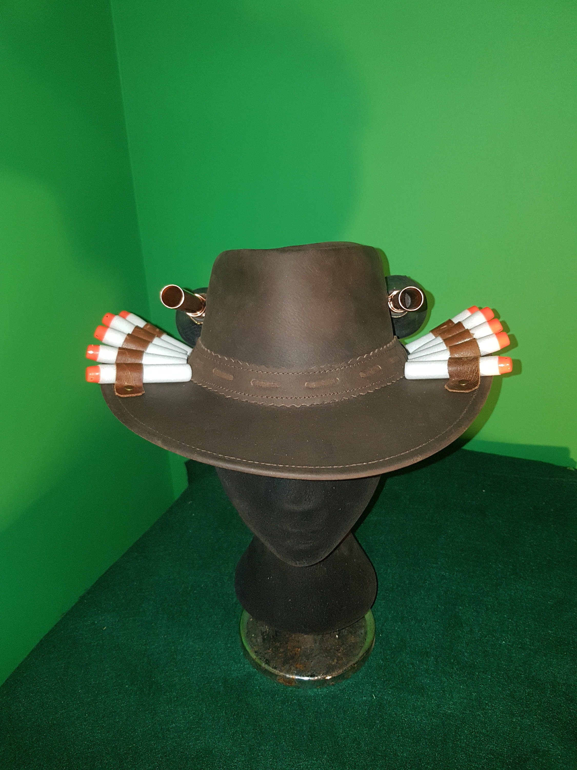 Leather Cowboy Hat With Twin Double Barrel Nerf Guns - Etsy