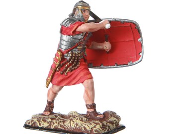 Tin Toy Soldier Roman Legionary in Attack Metal Figurine 54mm Hand ...