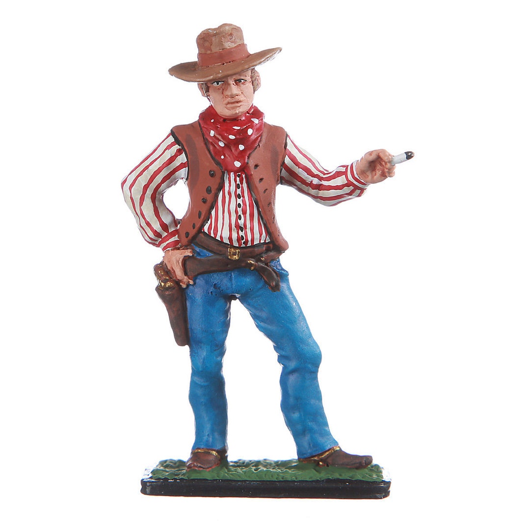 Tin Toy Soldier US Wild West Cowboy Metal Figurine 54mm Hand Painted #5 ...