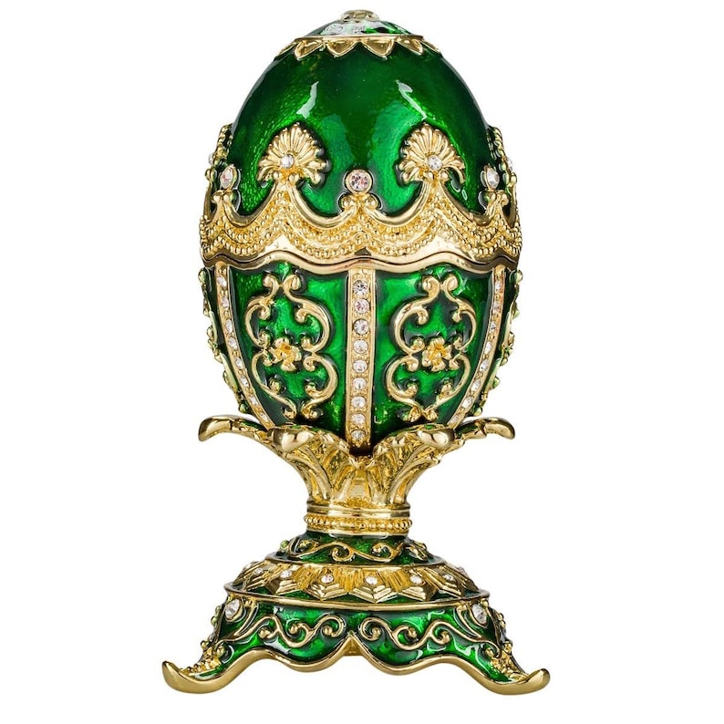Faberge Style Egg Music Box With Fairy Figurine 5'' (12.5 Cm) Green - Etsy