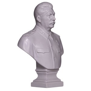 Soviet Russian USSR Leader Joseph Stalin Marble Bust Statue Sculpture 9 ...