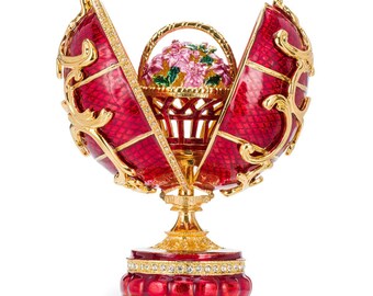 Faberge Style Carved Egg With Flowers & Butterfly - Etsy