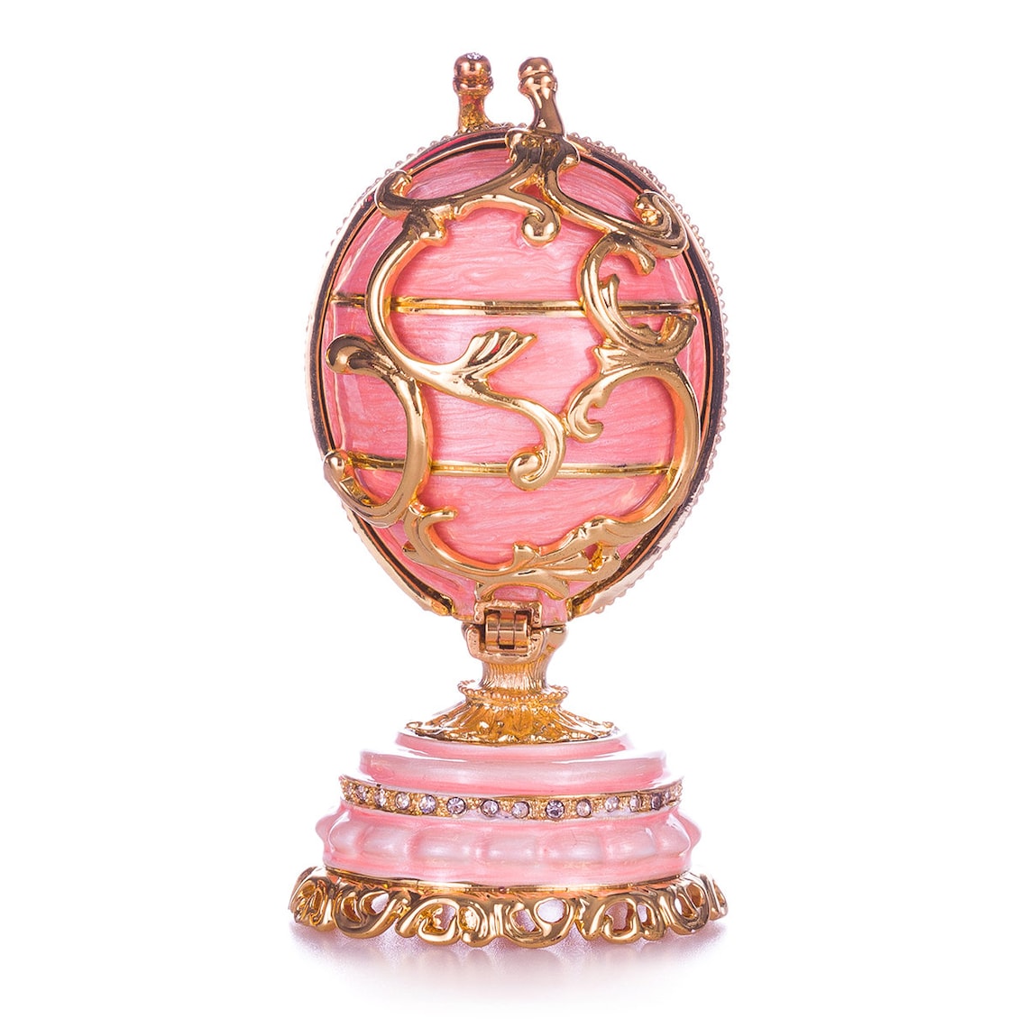 Faberge Style Spring Flowers Egg With Basket of Flowers 3.4'' (8.5 Cm ...