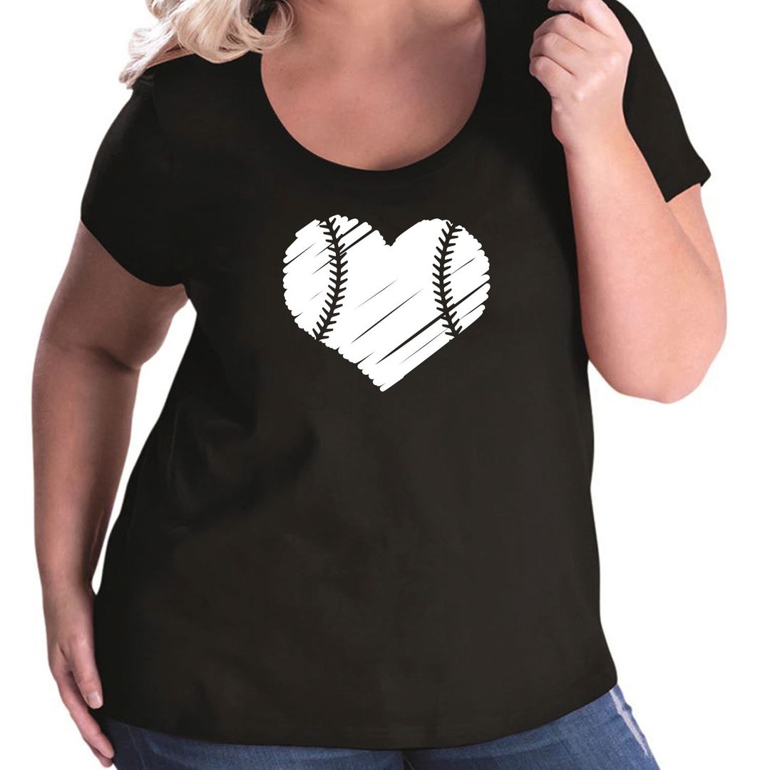 Baseball Heart Women's Plus Size Scoopneck Tee or Tank / Plus Size ...