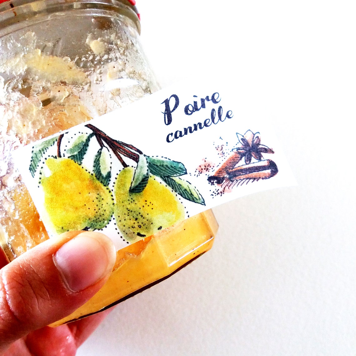 Labels Pear Jams, Handmade Stickers, Fruit Stickers, Jam Jars Label ...