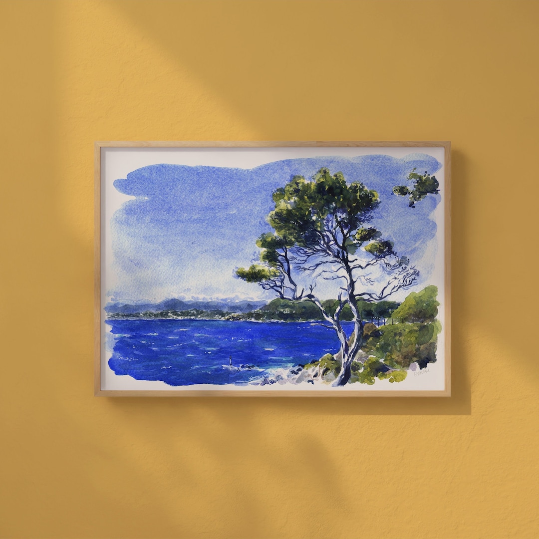 Mediterranean Watercolor Painting, St Jean Cap Ferrat Painting, Côte D ...