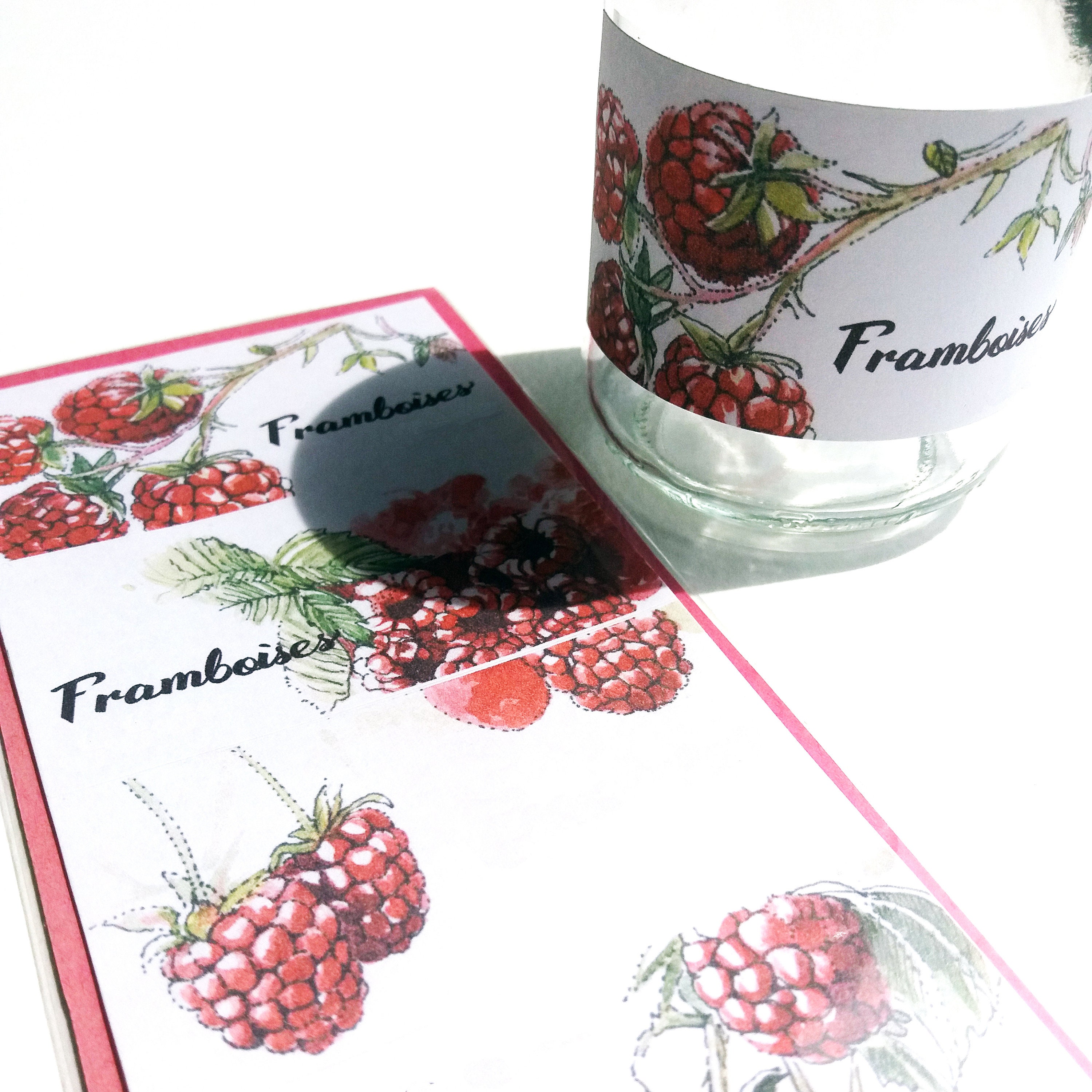 Etiquettes confitures framboises stickers fait main | Etsy