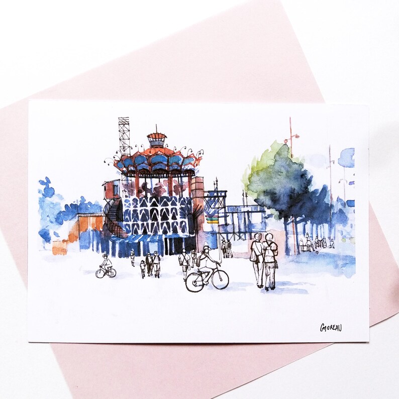Postcard Nantes, Carousel of the Marine Worlds, Illustration Carousel ...