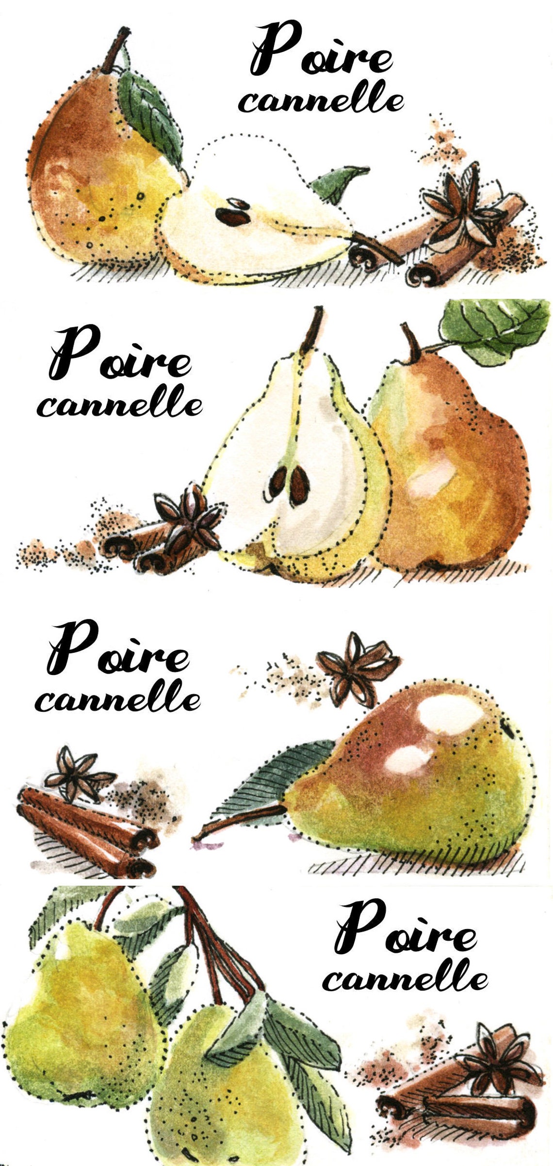 Labels Pear Jams, Handmade Stickers, Fruit Stickers, Jam Jars Label ...