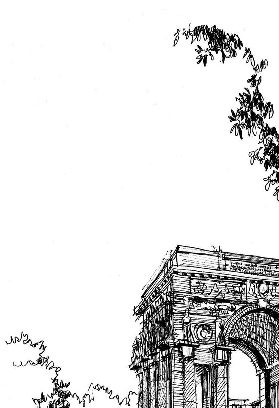 Art & Collectibles Drawing & Illustration Pen & Ink Urban Drawing ...